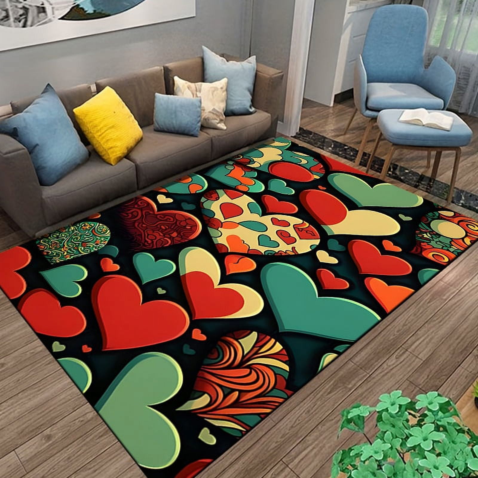 Large Carpet 3D LOVE Carpet For Living Room Game Rugs Soft Floor ...