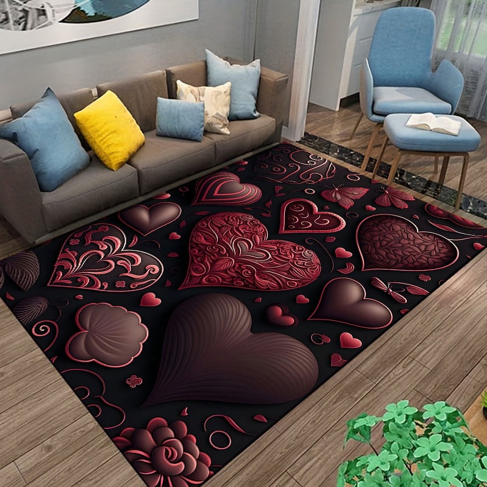 Large Carpet 3D LOVE Carpet For Living Room Game Rugs Soft Floor ...