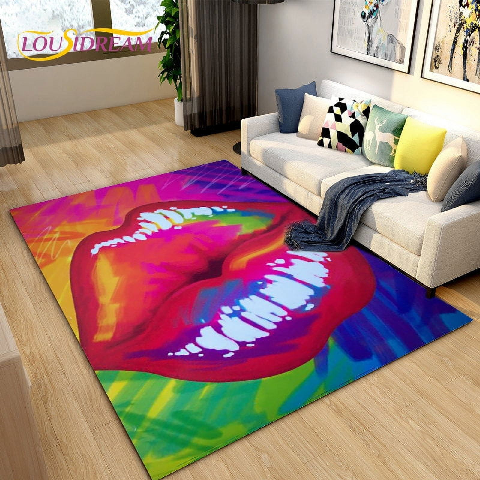 Large Carpet 3D Sexy Lips Mouth Series Area Rug Rug for Living Room ...