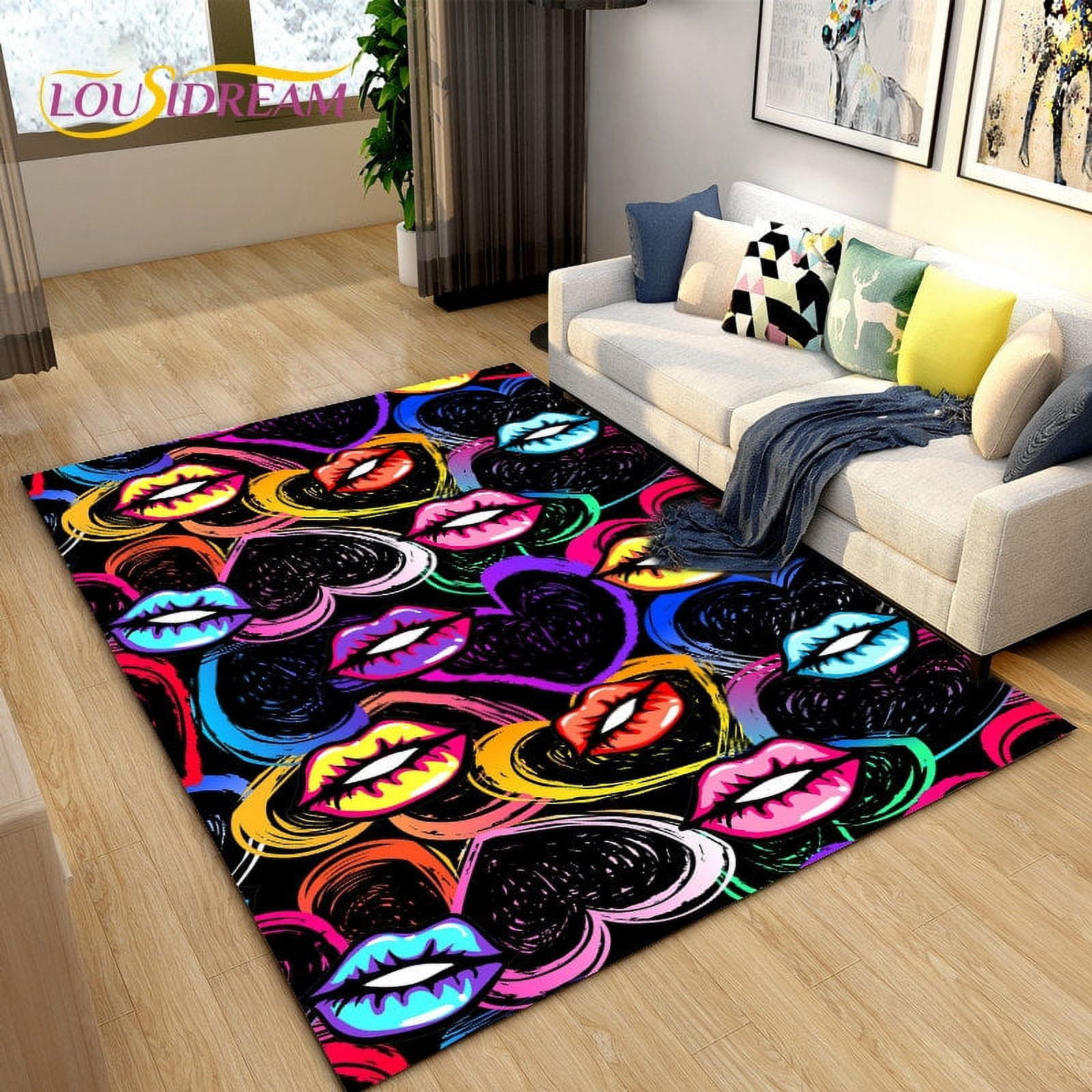 Large Carpet 3D Sexy Lips Mouth Series Area Rug Rug for Living Room ...