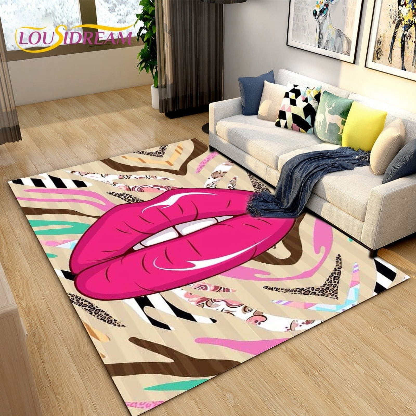 Large Carpet 3D Sexy Lips Mouth Series Area Rug Rug for Living Room ...