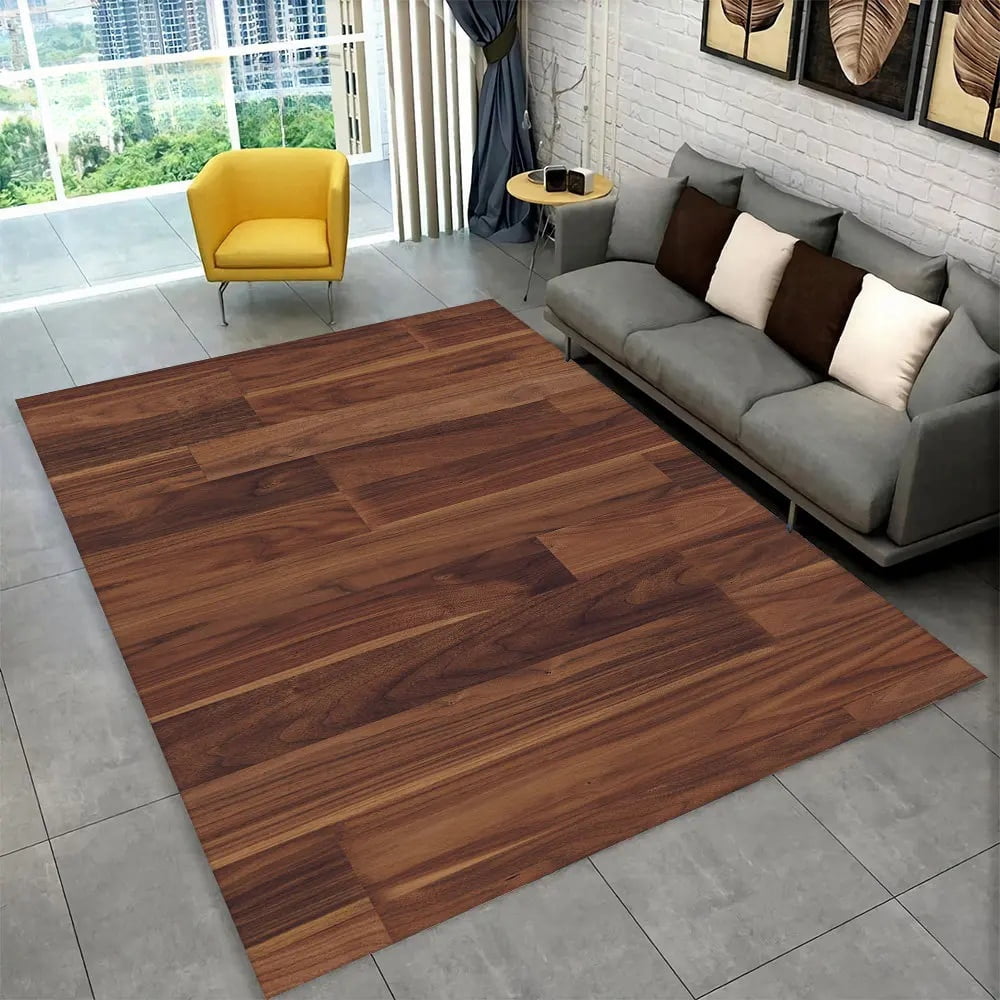 Large Carpet 3D Wood Grain Retro Area Rug Rug for Home Living Room ...