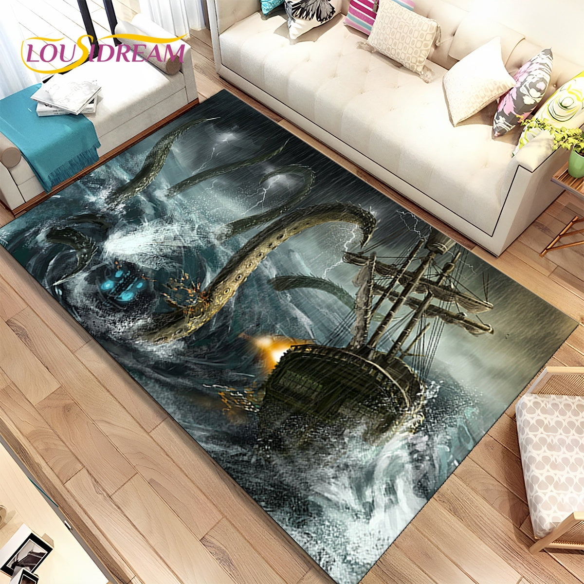 Large Carpet A Pirate Boat Barque Boat Ship Area Rug Carpet Rug for ...