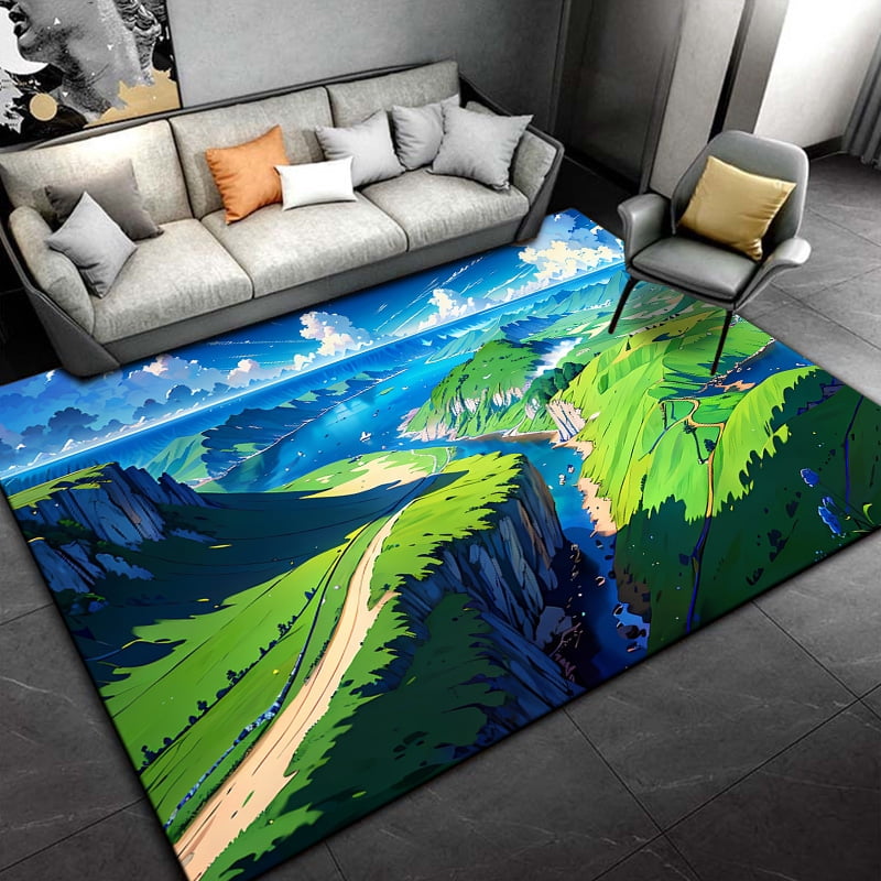 Large Carpet Anime Landscape Carpet for Living Room Home r Large Area ...