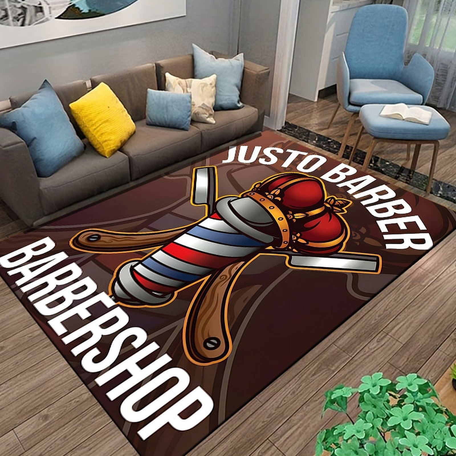 Large Carpet Barber shop retro signage Area Rug Rug for Living Room ...