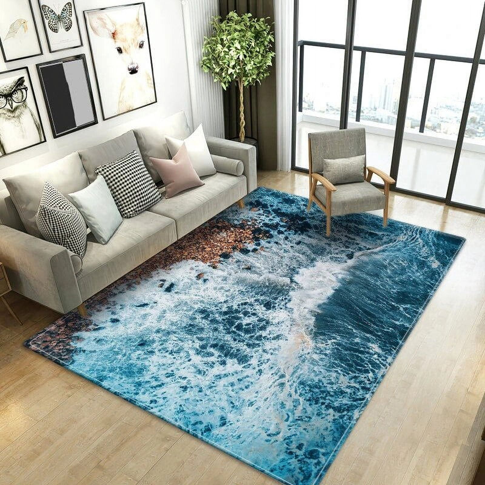 Large Carpet Beach Waves 3D Printed Carpets for Living Room Room Rug ...