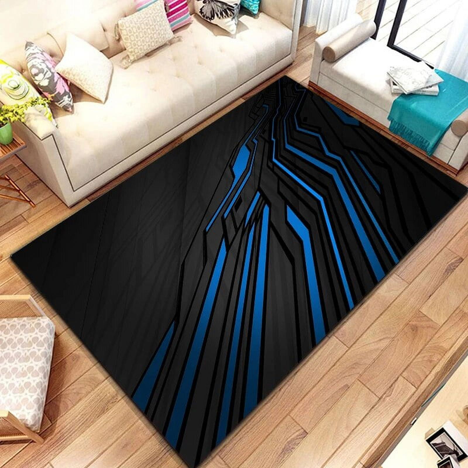 Large Carpet Black Cartoon Area Rug Carpet Rug for Living Room Bedroom ...