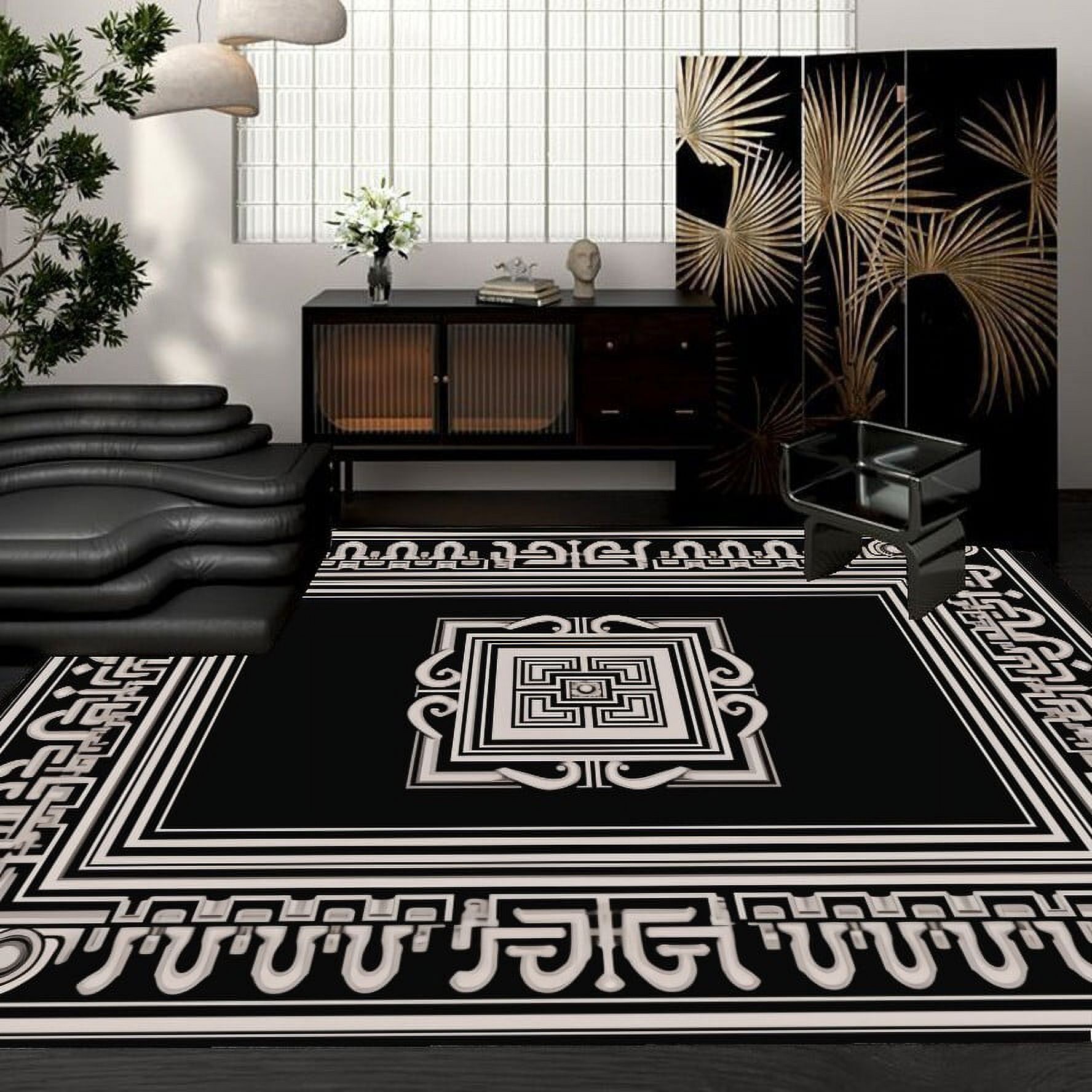 Large Carpet Black White Geometry Carpet Living Room ration Carpets ...