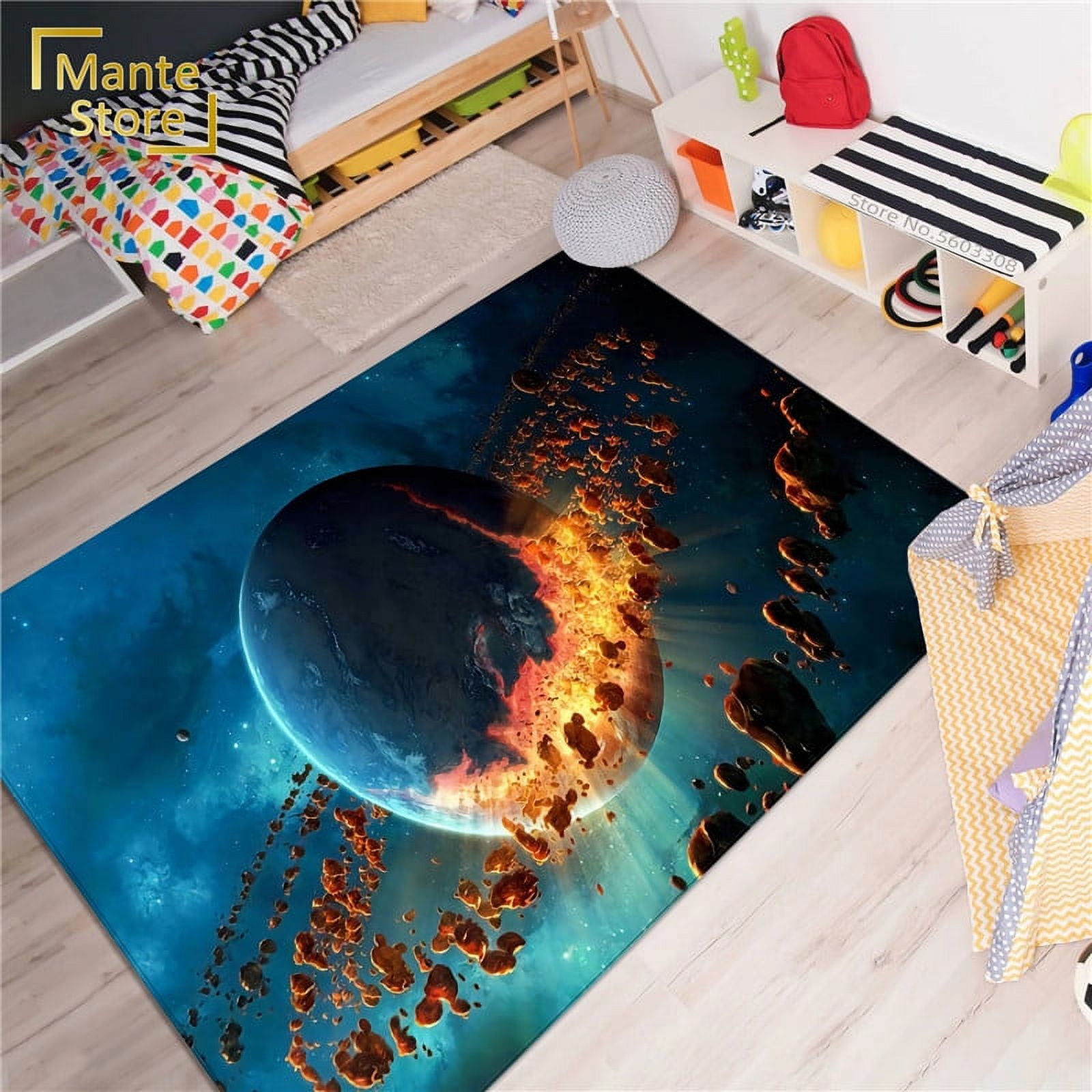Large Carpet Cartoon Space Rug For 3D Carpet Planet Room's Rugs ...