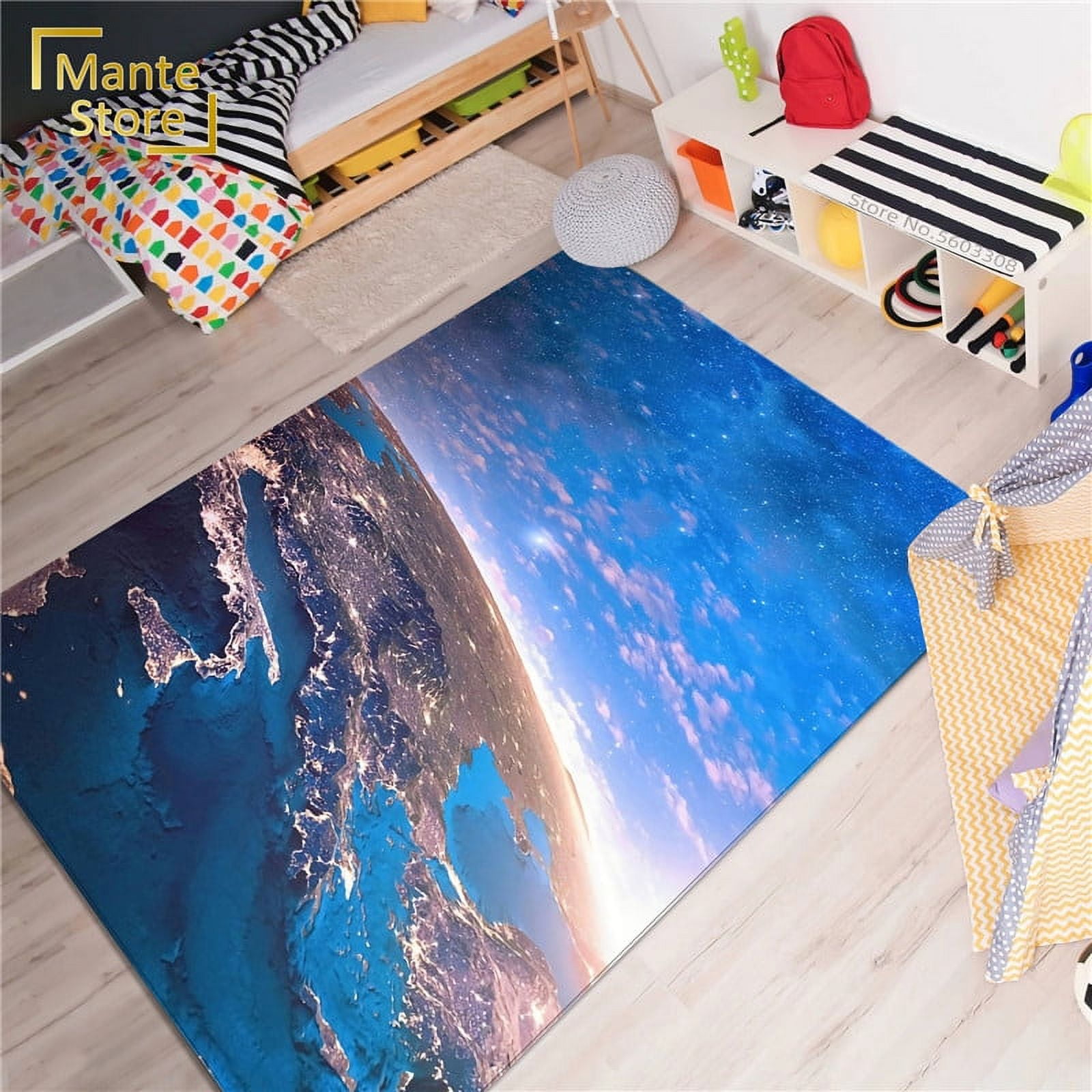 Large Carpet Cartoon Space Rug For 3D Carpet Planet Room's Rugs ...