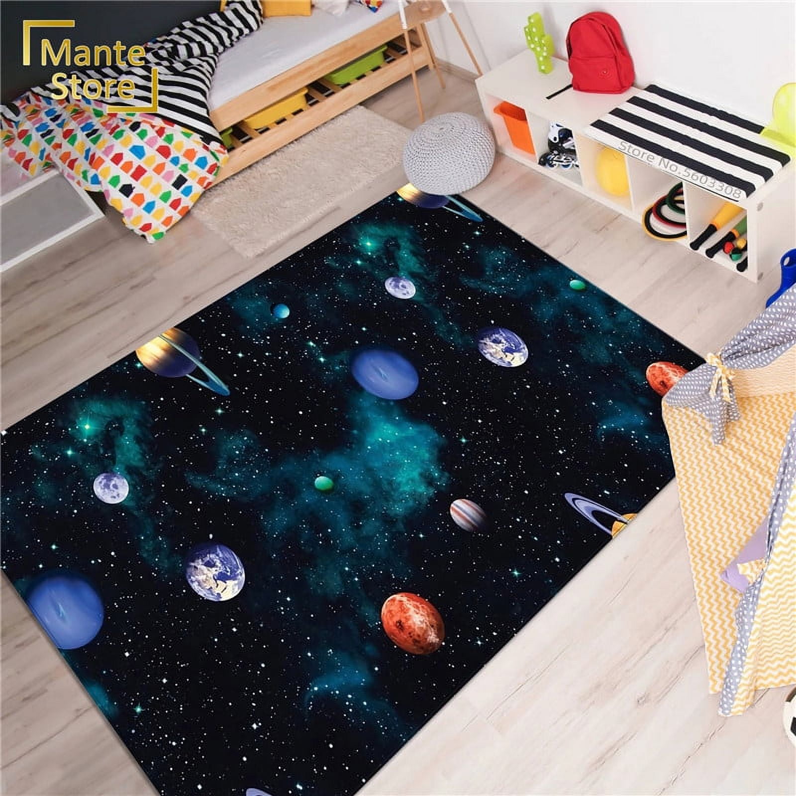 Large Carpet Cartoon Space Rug For 3D Carpet Planet Room's Rugs ...