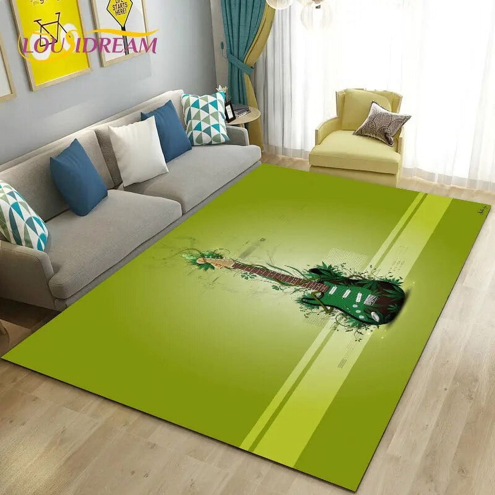Large Carpet Classical Guitar Electric Guitar Area Rug Rug for Living ...