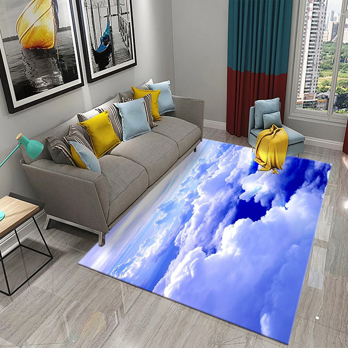 Large Carpet Cloud Carpet Blue Sky White Clouds Rugs Doormat Anti Slip ...