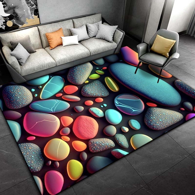 Large Carpet Cobblest Glass St Area Rug Carpet for Living Room Bedroom ...