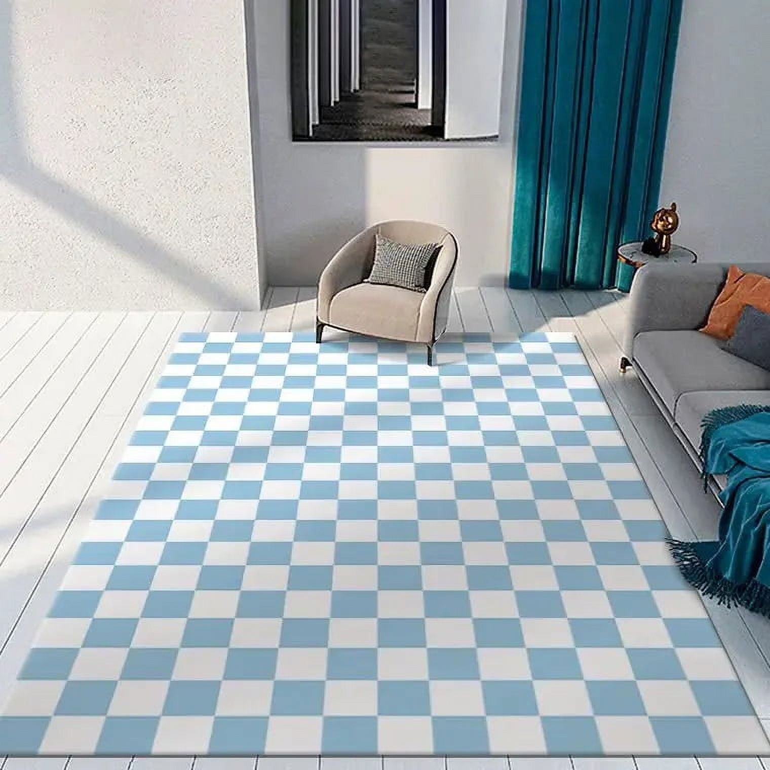 Large Carpet Color Checkerboard Plaid Carpet Moroccan Living Room ...