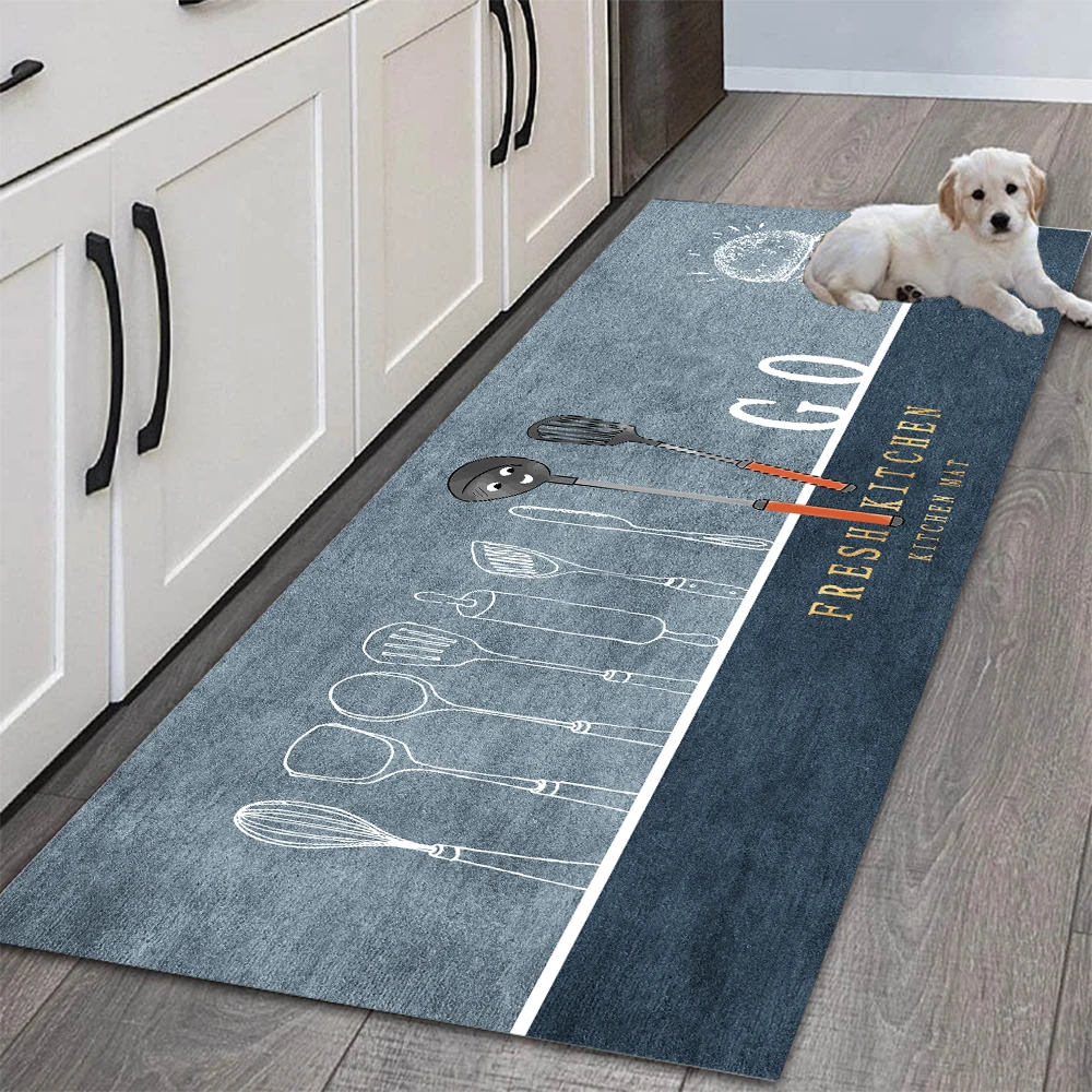 Large Carpet Cutlery Fork Knife Spoon Carpet Kitchen Floor Mats Simple ...