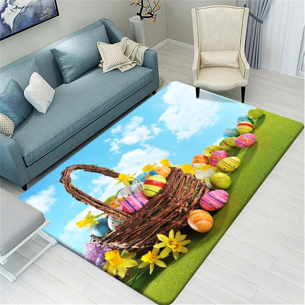 Large Carpet Easter Eggs Printed Floor Mat Living Room Party r Carpet ...