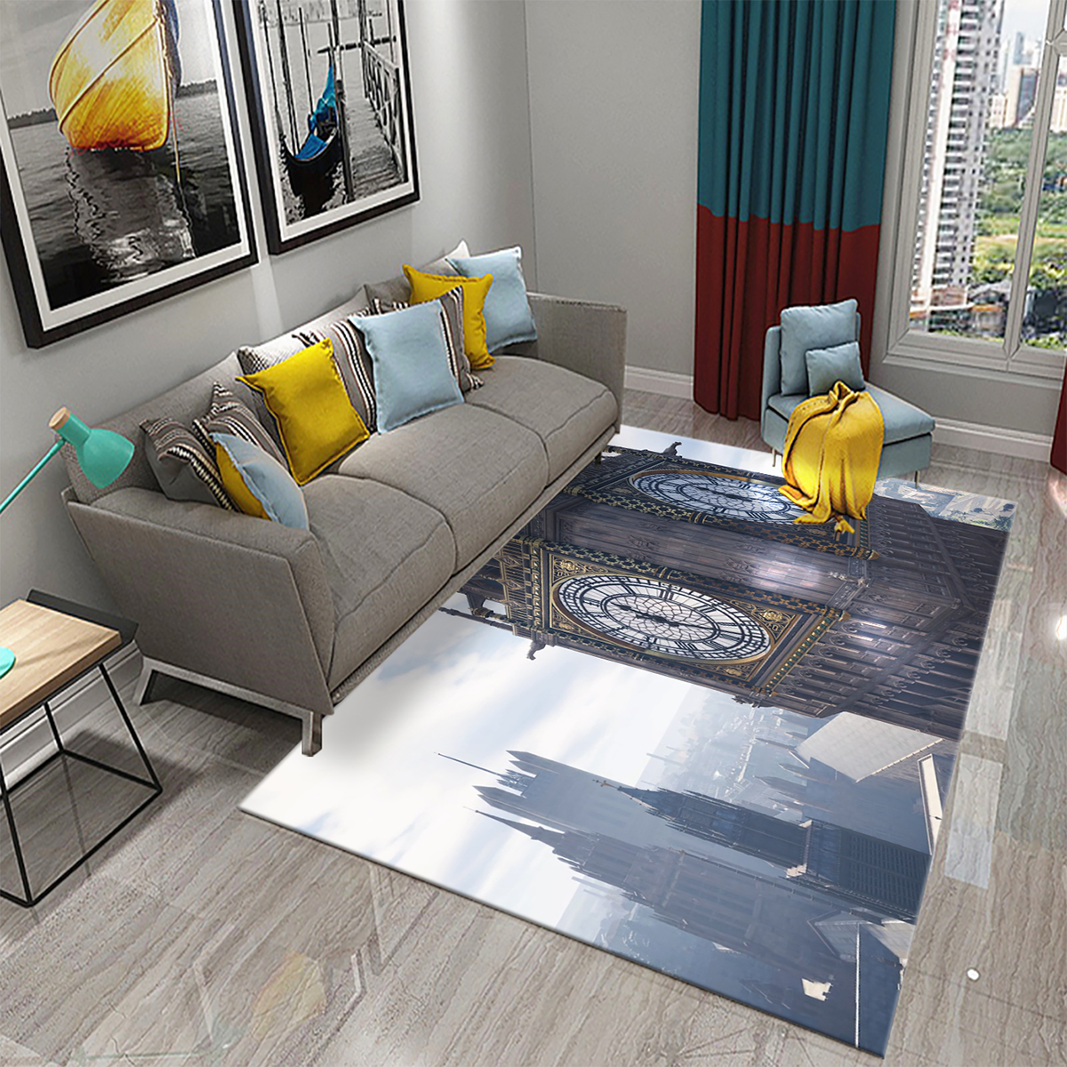 Large Carpet England London Landscape Night Scenery Block Bridge ration ...