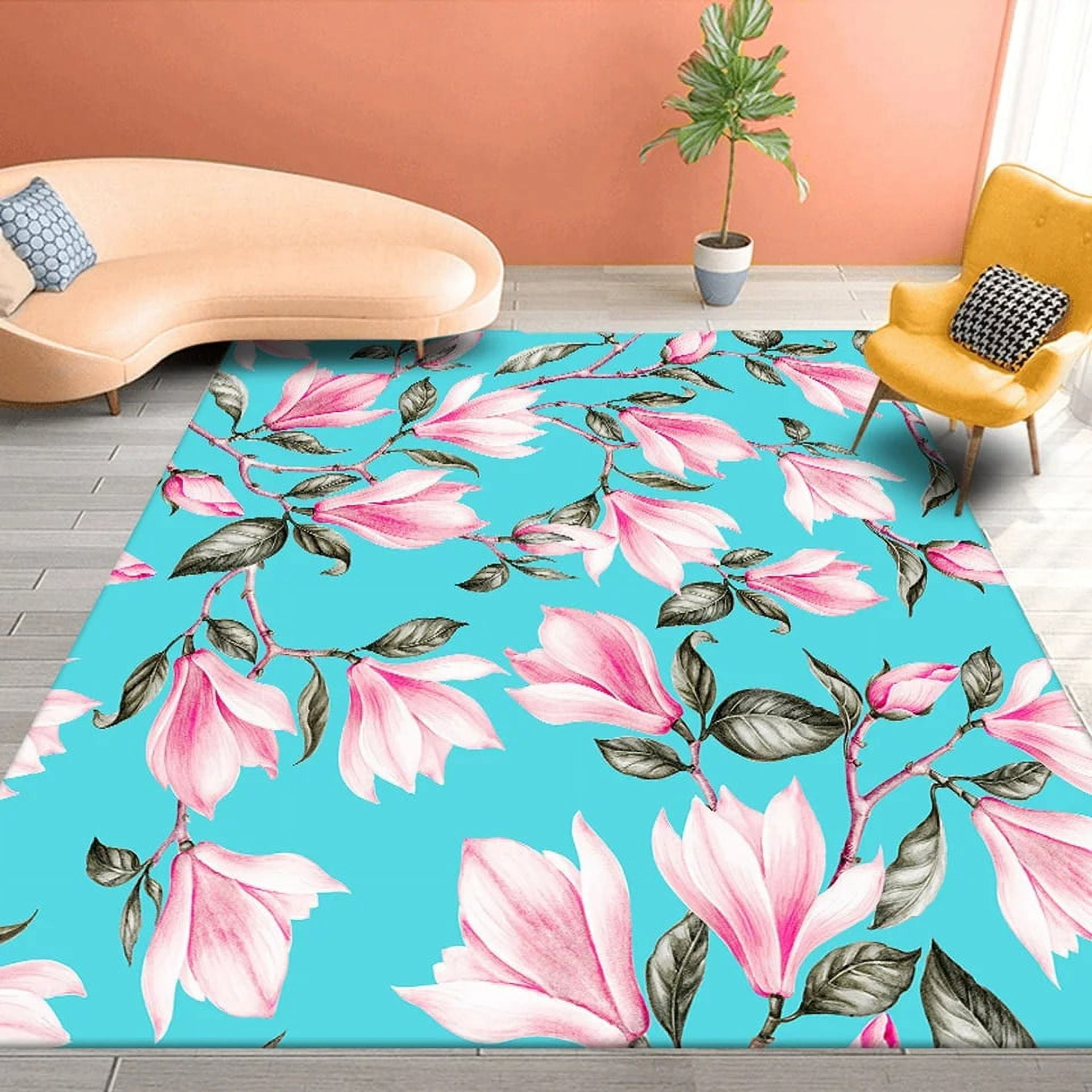 Large Carpet Europe Style Black Floral Carpet for Modern Living Room 3D ...