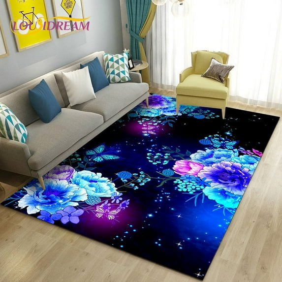 Large Carpet European Luxury Flower Rose Leaf Area Rug Carpet Rug for ...