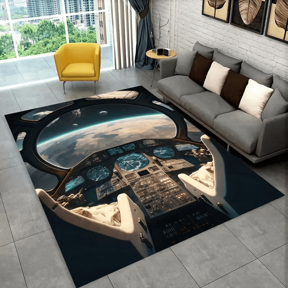 Large Carpet Fighter Aircraft Control Cockpit Cabin Carpet Rug for Home ...