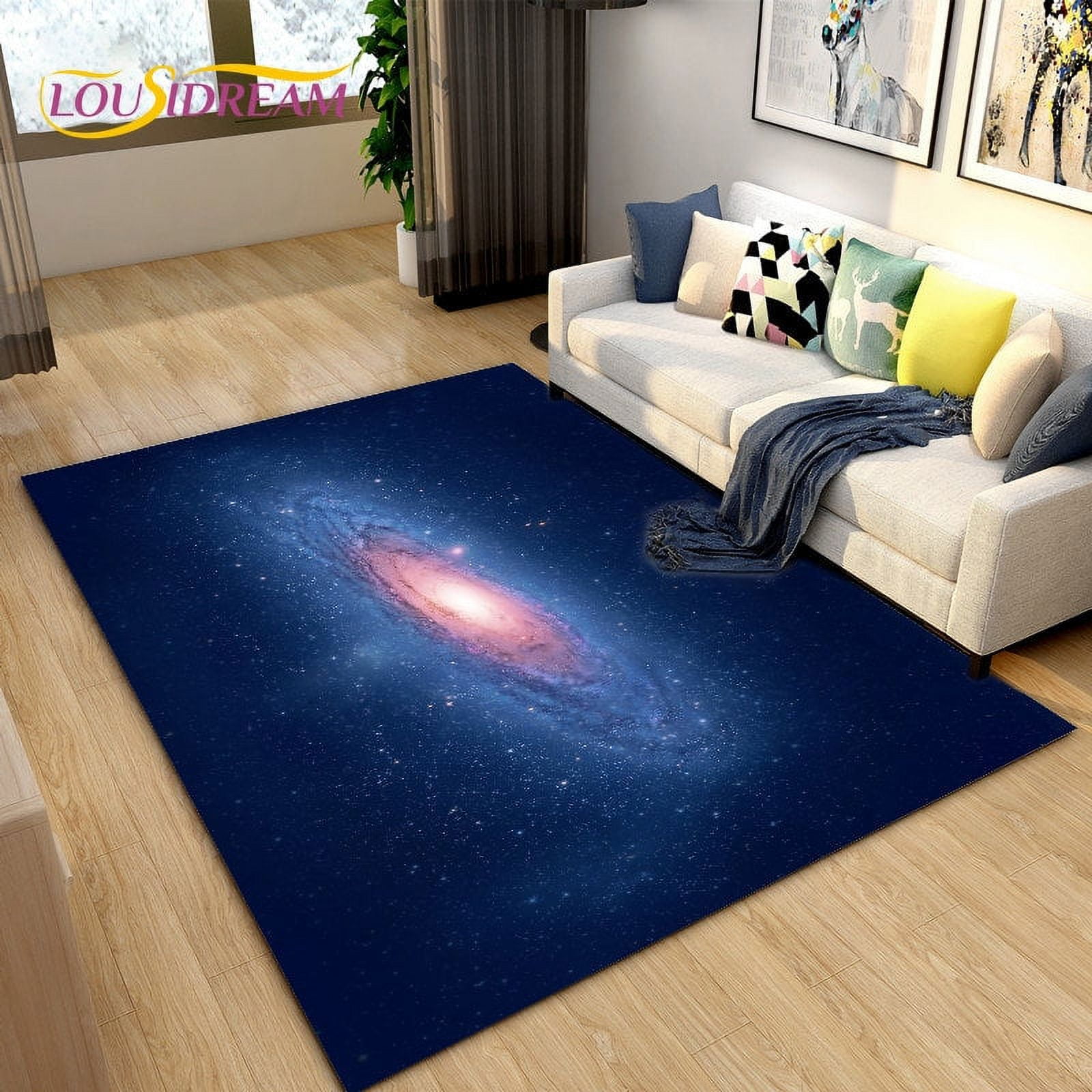 Large Carpet Galaxy Universe Space Stars Area Rug Carpet Rug for Living ...