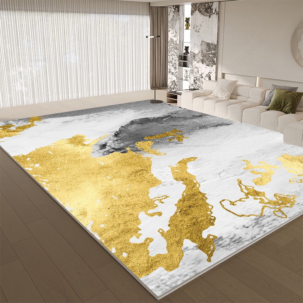 Large Carpet Gold Abstract Carpet for Living Room tapis salon Luxury ...