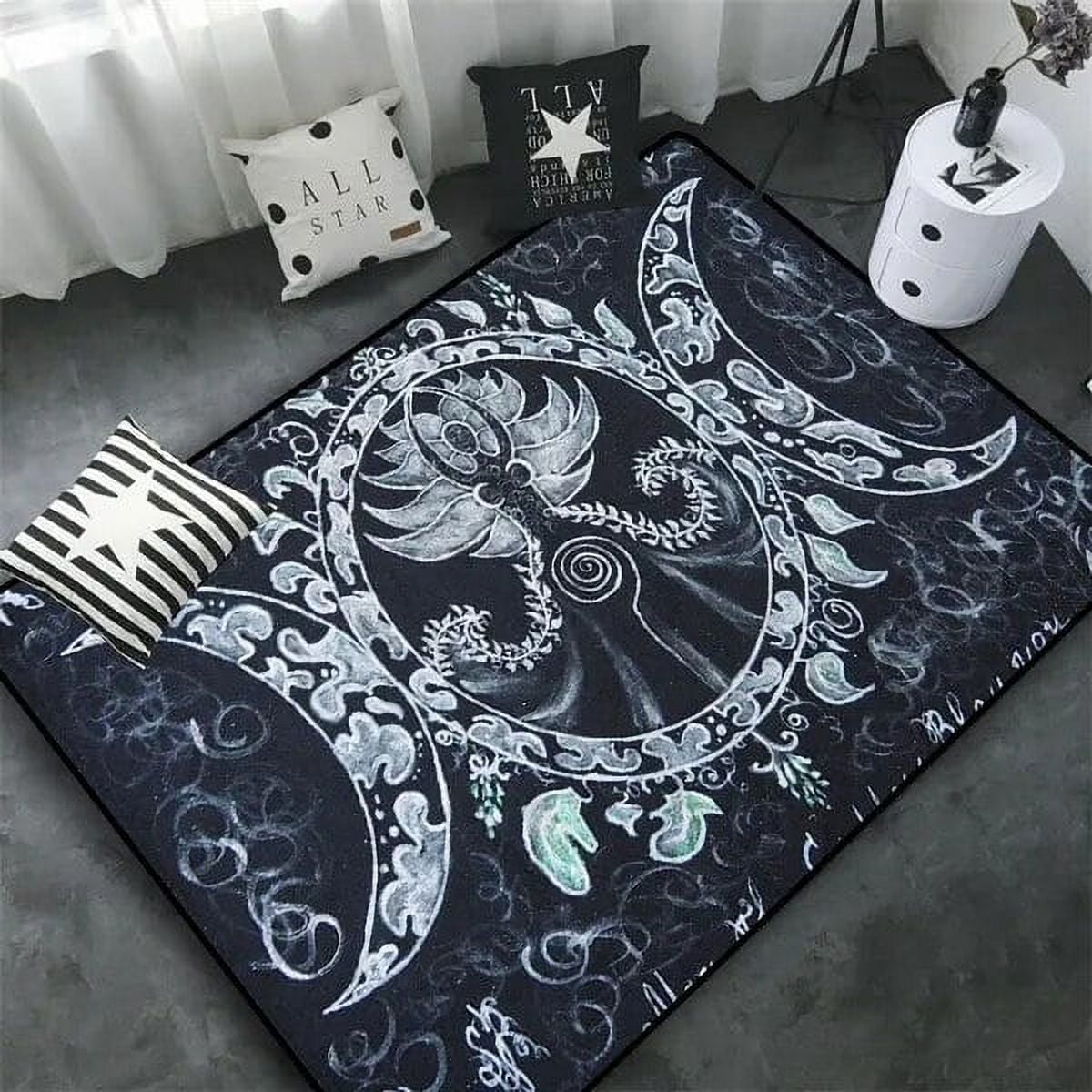 Large Carpet Gothic Witch Sacrifice Rugs Triple Moon Divination Living ...