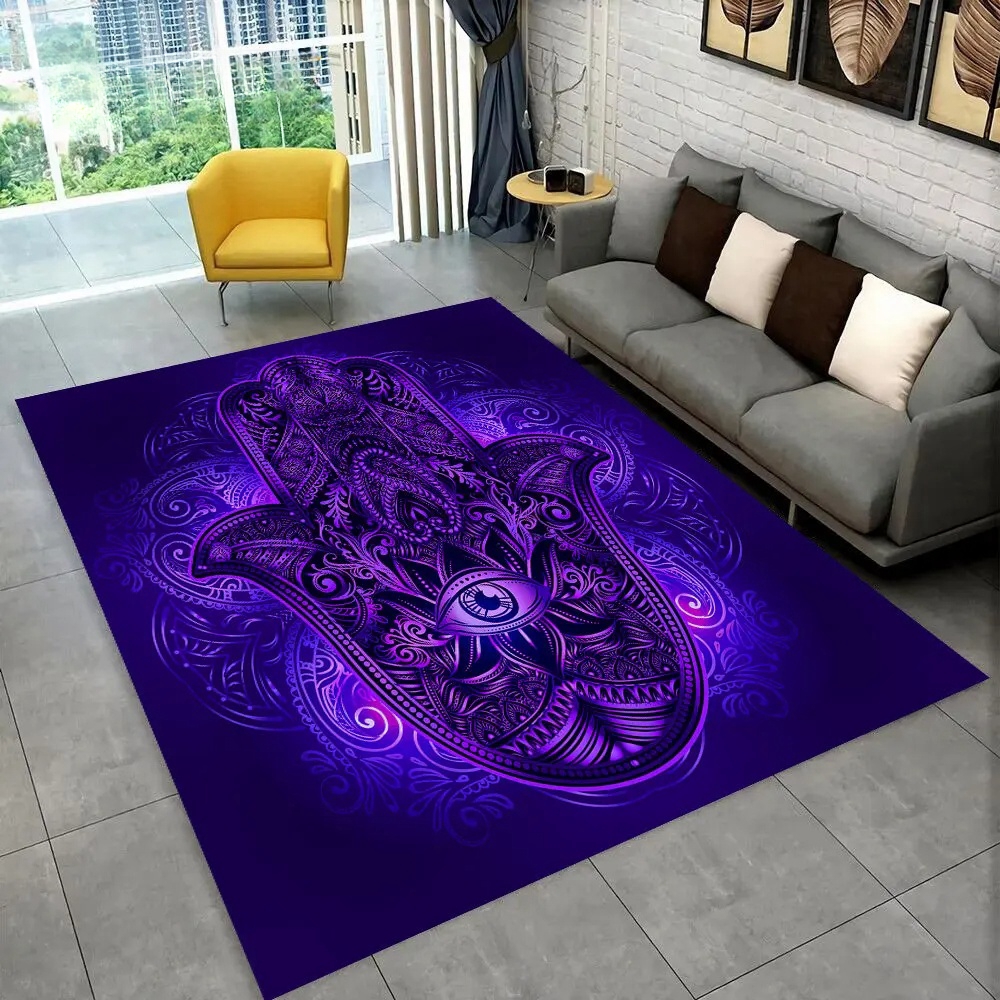 Large Carpet Hand of Fatima Hamsa Evil Eye Rug Carpet for Home Living ...
