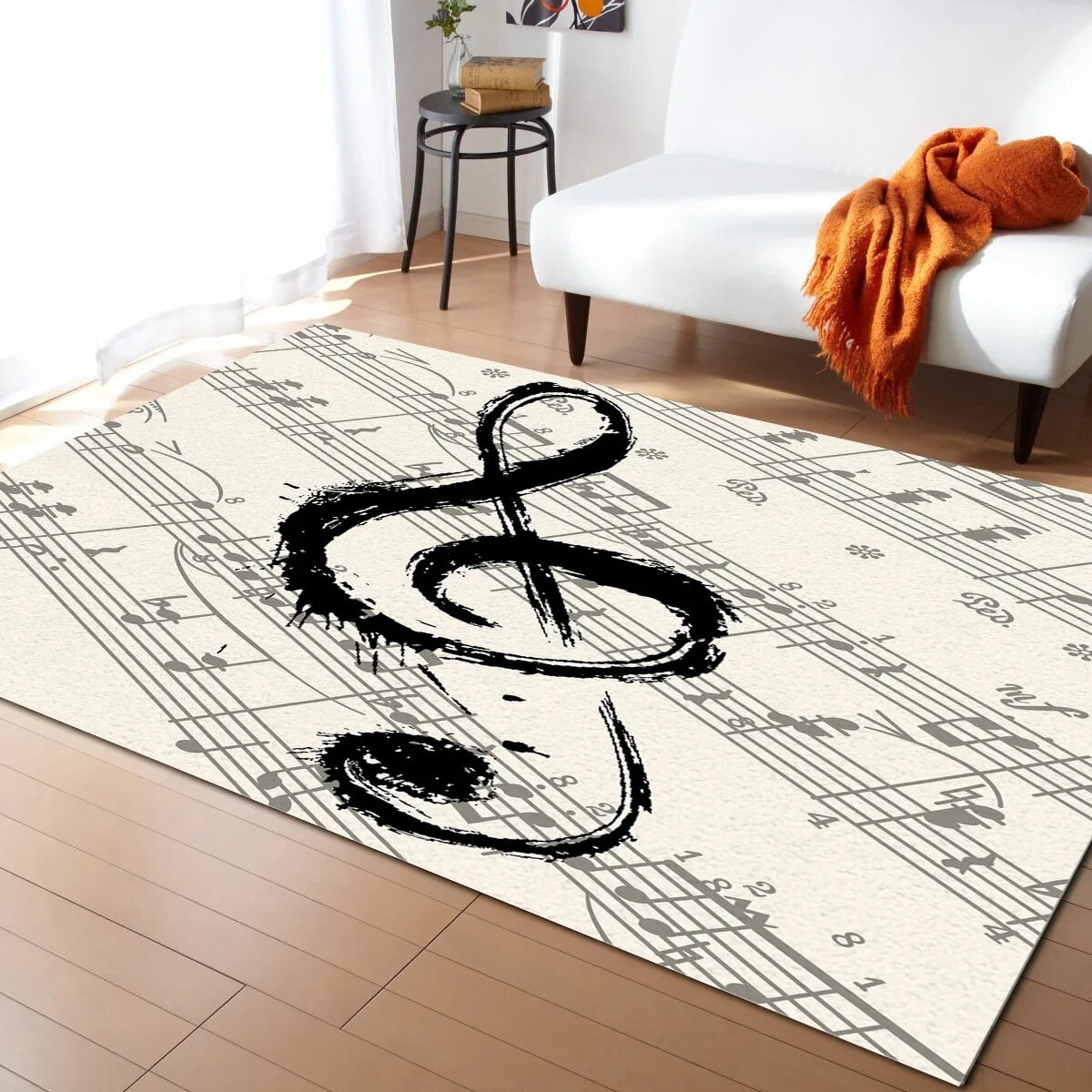 Large Carpet Illustration Music Note Color Carpets for Living Room ...