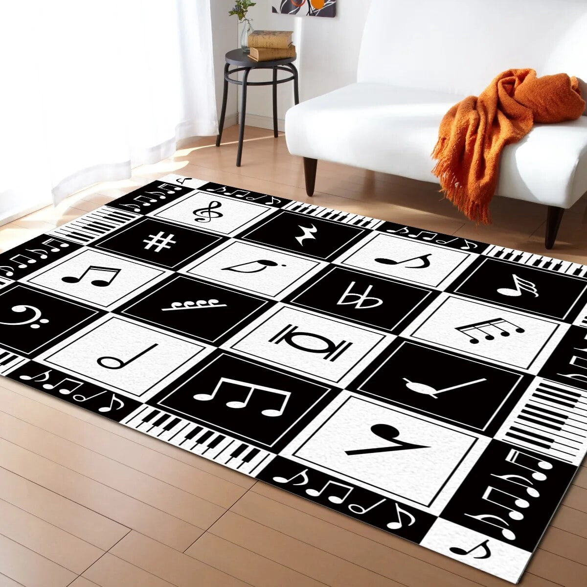 Large Carpet Illustration Music Note Color Carpets for Living Room ...