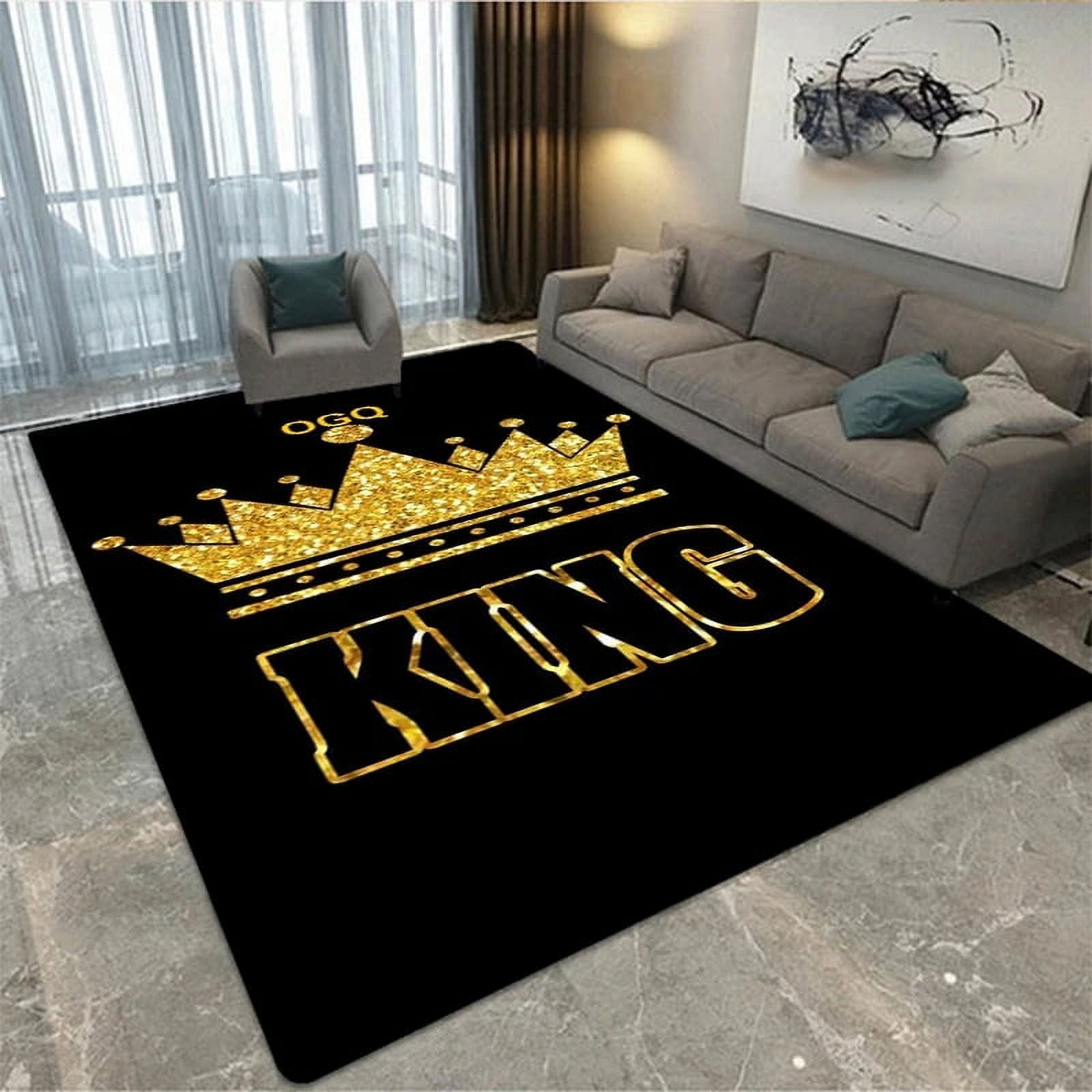 Large Carpet KING Crown Carpets Living Room and Bedroom rative 3D Printed Carpets Kitchen and ...