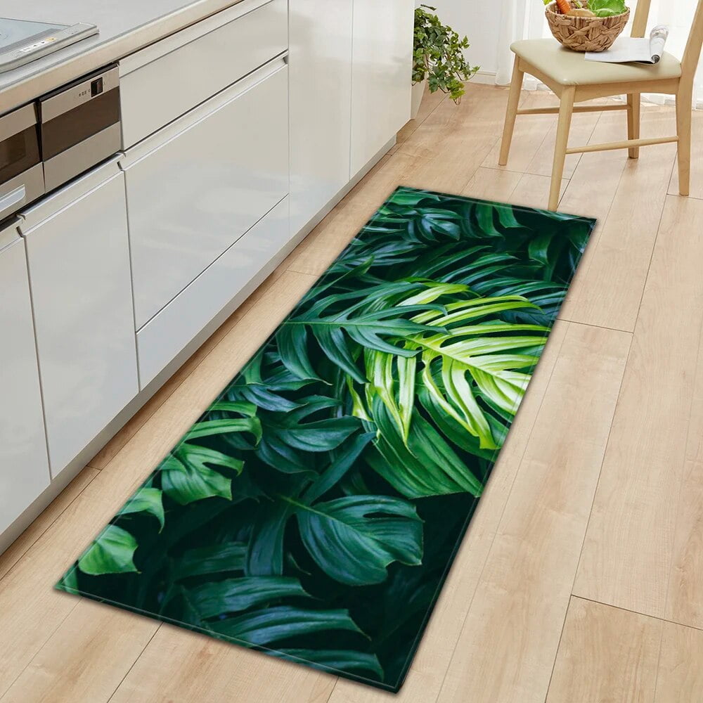 Large Carpet Flower Plant Pattern Kitchen Rug Home Hallway Entrance ...