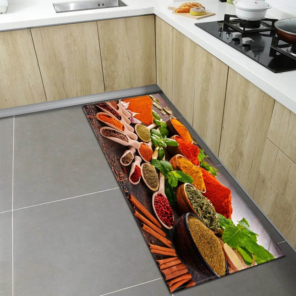 Large Carpet Kitchen seasoning Vegetable Food Food Printing Carpet ...