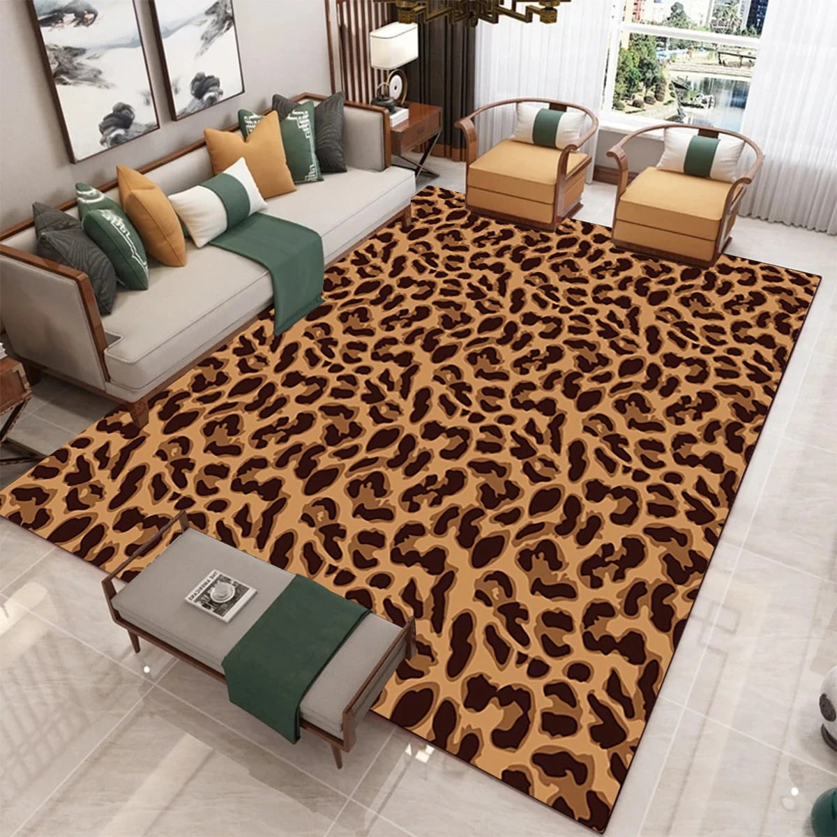 Large Carpet Leopard Carpet Living Room Home r Sofa Table Rug European ...