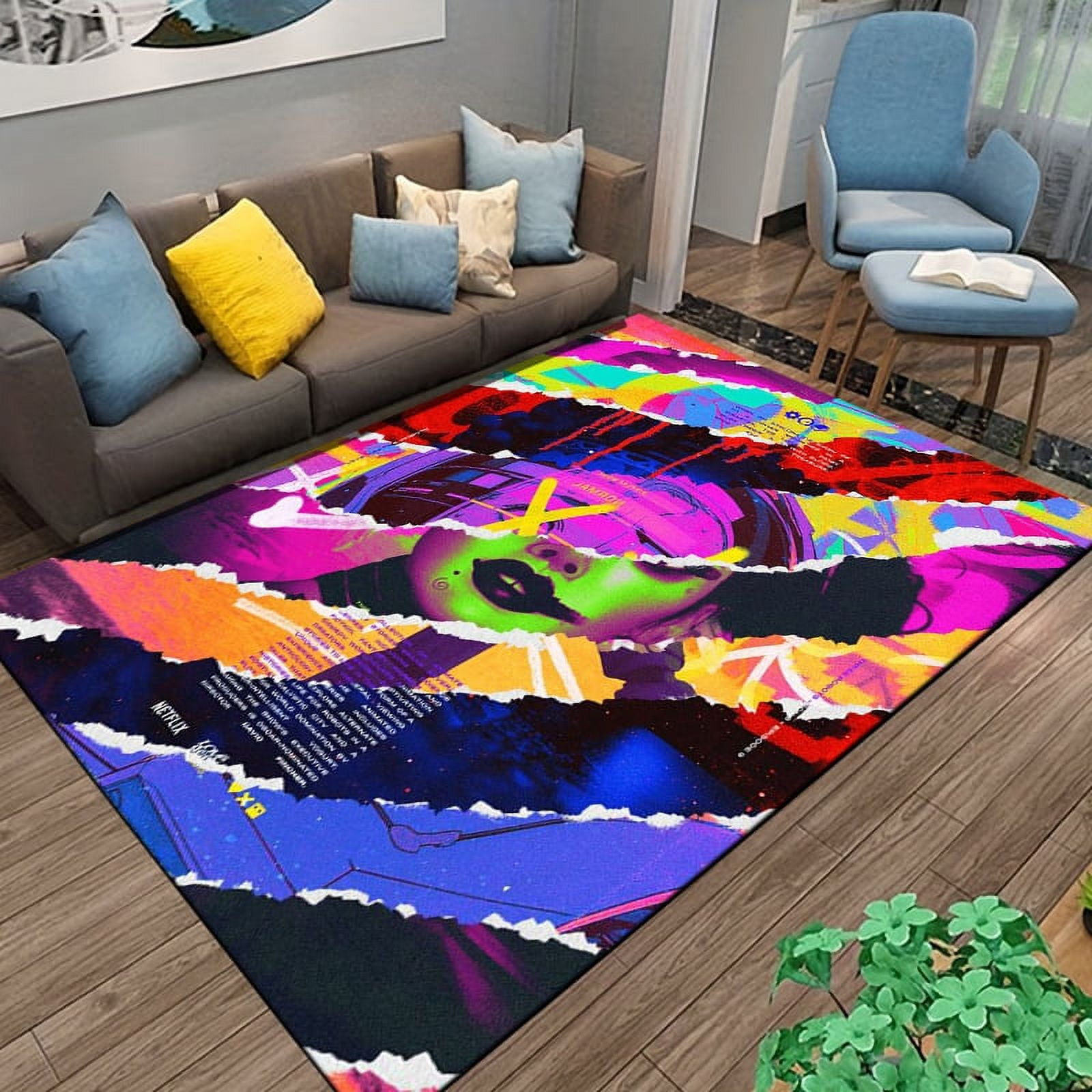 Large Carpet Love-Death-Robots Rugs for Bedroom Fluffy Square Floor ...