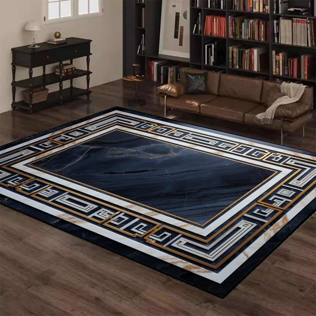 Large Carpet Luxury Black Gold carpets for living room tapis salon Home ...