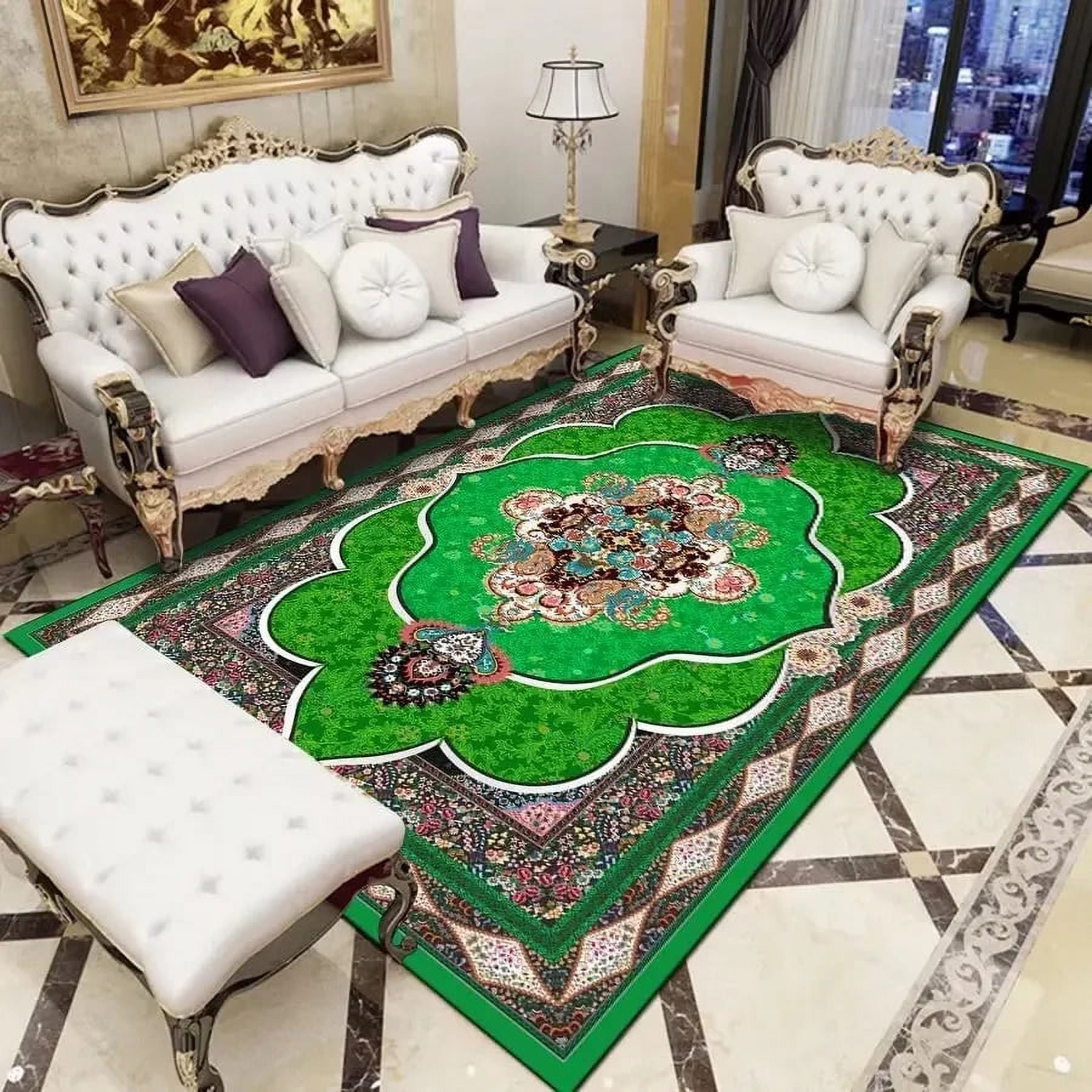 Large Carpet Luxury Persian Retro Carpets for Living Room Green ration Large Area Rugs for ...