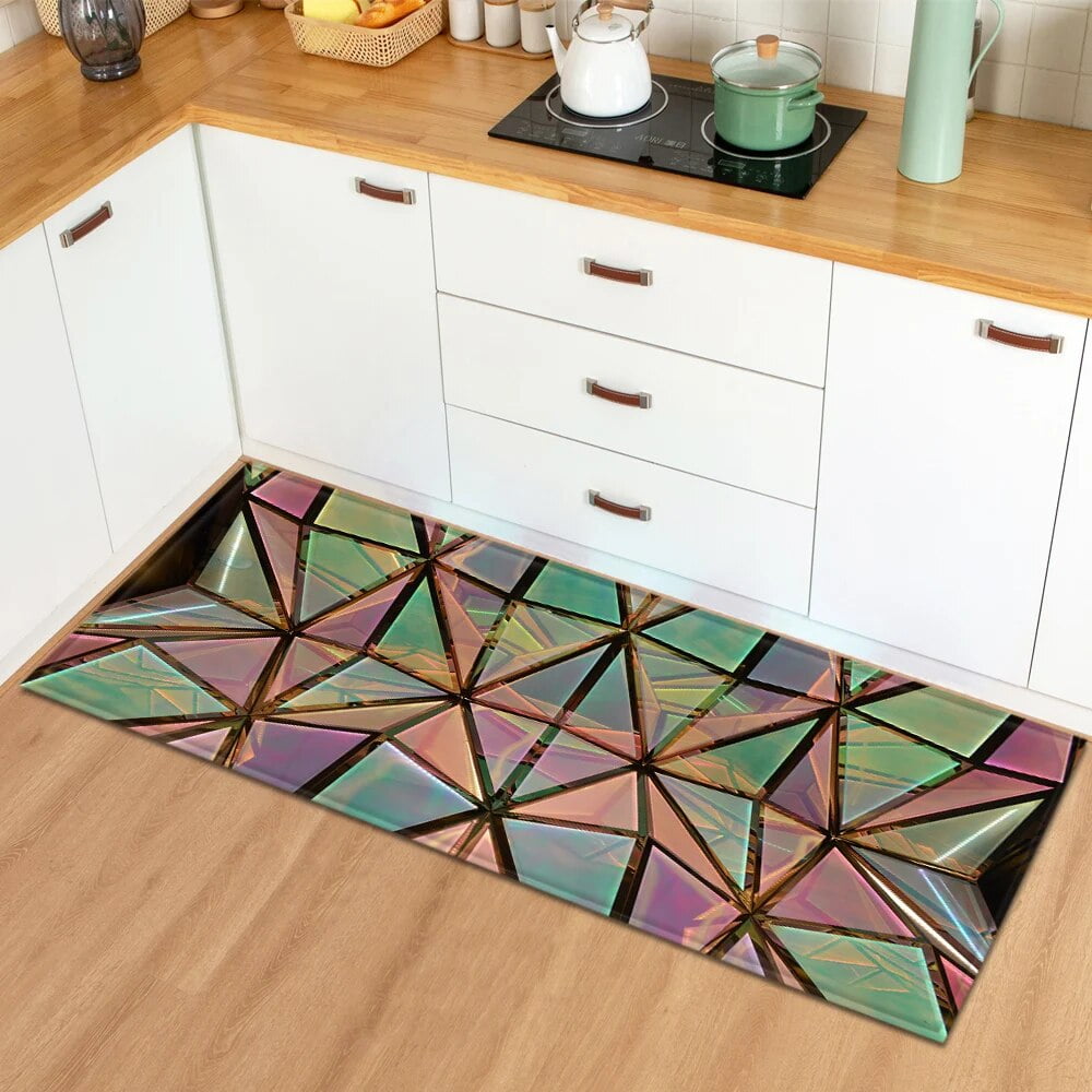 Large Carpet Modern Geometric Kitchen Mat Home Entrance Door Mat Anti ...