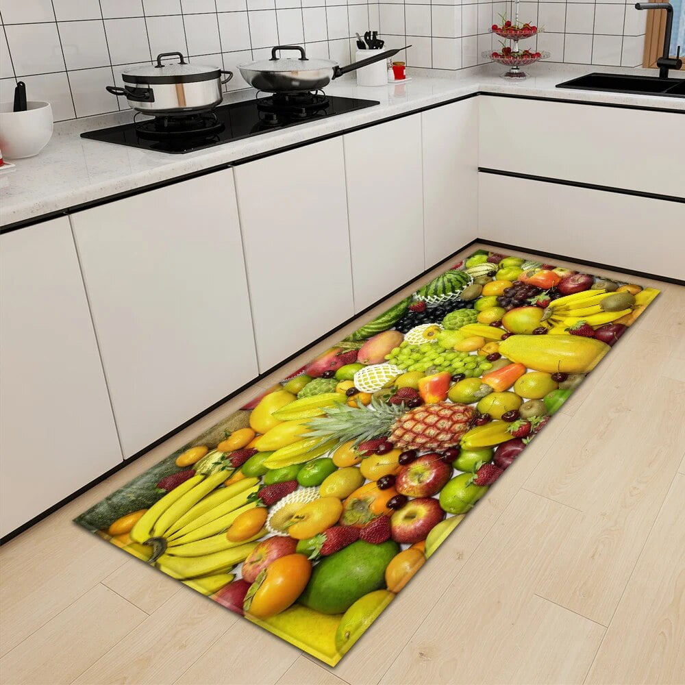 Large Carpet Modern kitchen ground pad fruit and vegetable pattern ...