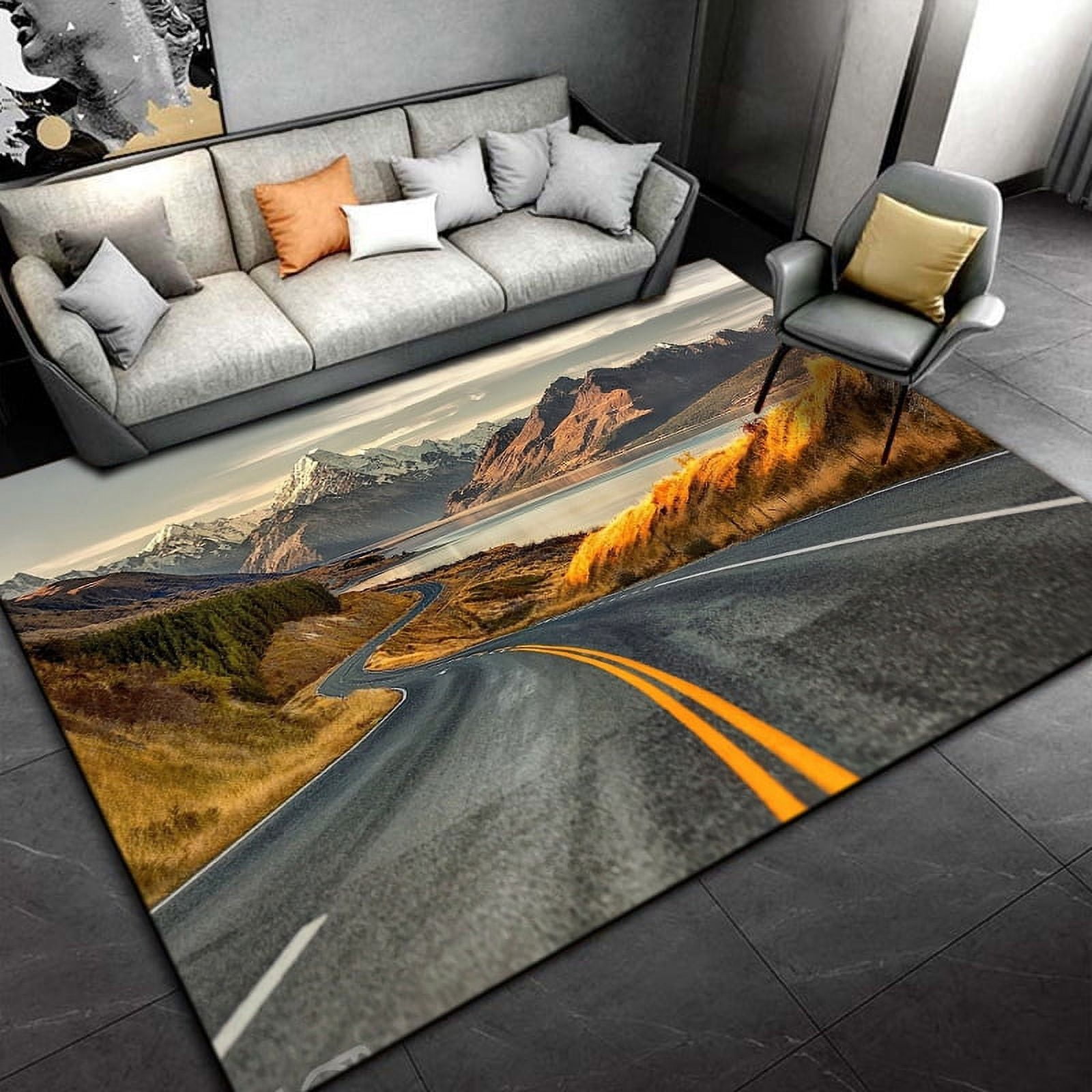 Large Carpet Natural Scenery Carpet For Living Room Green Forest ...