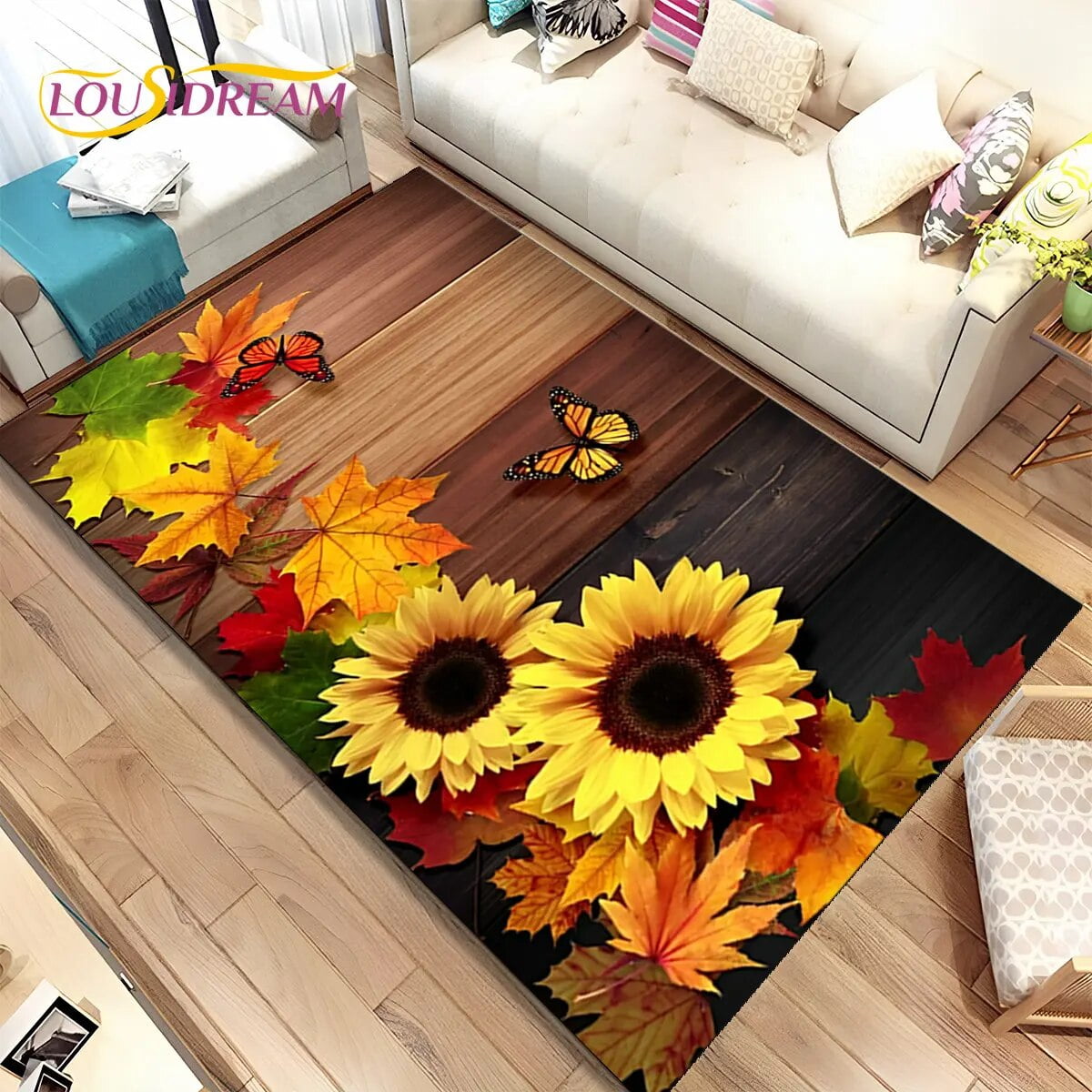 Large Carpet Nordic 3D Daisy Flower Area Rug Carpet Rug for Home Living ...