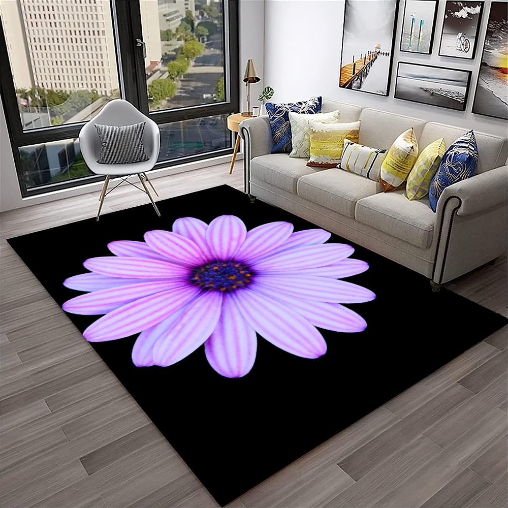 Large Carpet Nordic Daisy Sun Flowers 3D Carpet Rug for Home Living ...
