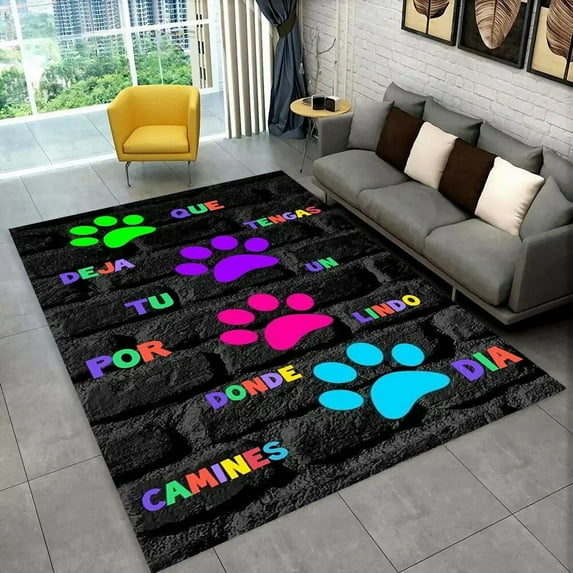 Large Carpet Pets Footprint Sole Series 3D Area Rug Large Non-slip ...