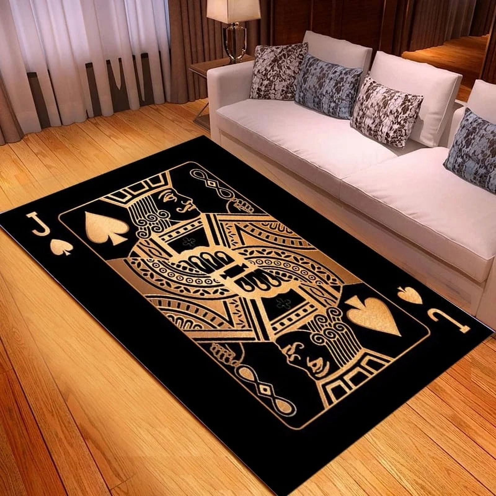 Large Carpet Playing Card Pattern Area Rug for Living Room Non-slip ...