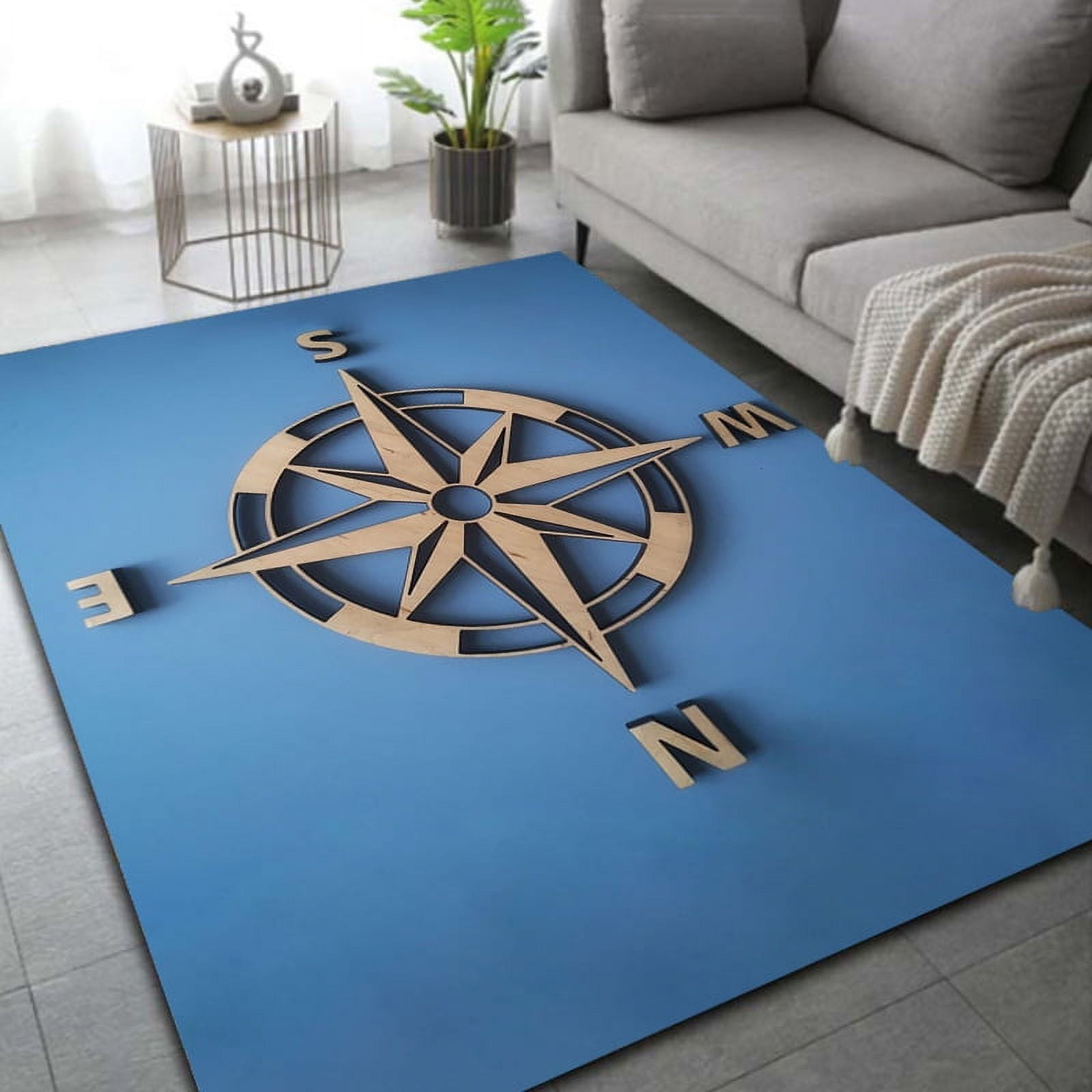 Large Carpet Retro Compass Map World Map Area Rug Carpet Rug for Living ...
