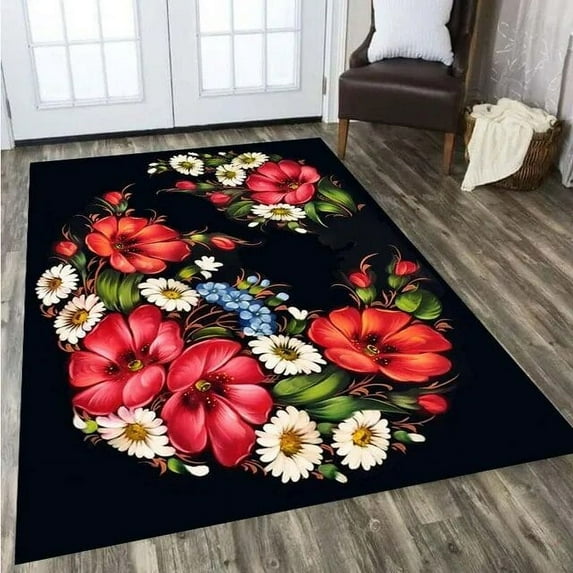 Large Carpet Rose Flower Carpet for Living Room Home r Sofa Table Large ...
