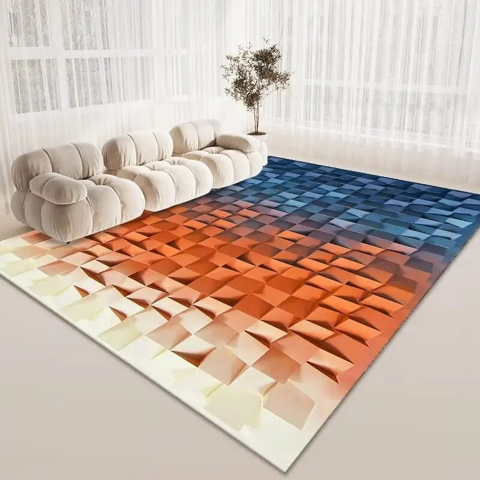 Large Carpet Simple Art Golden Striped Carpets for Living Room rations ...