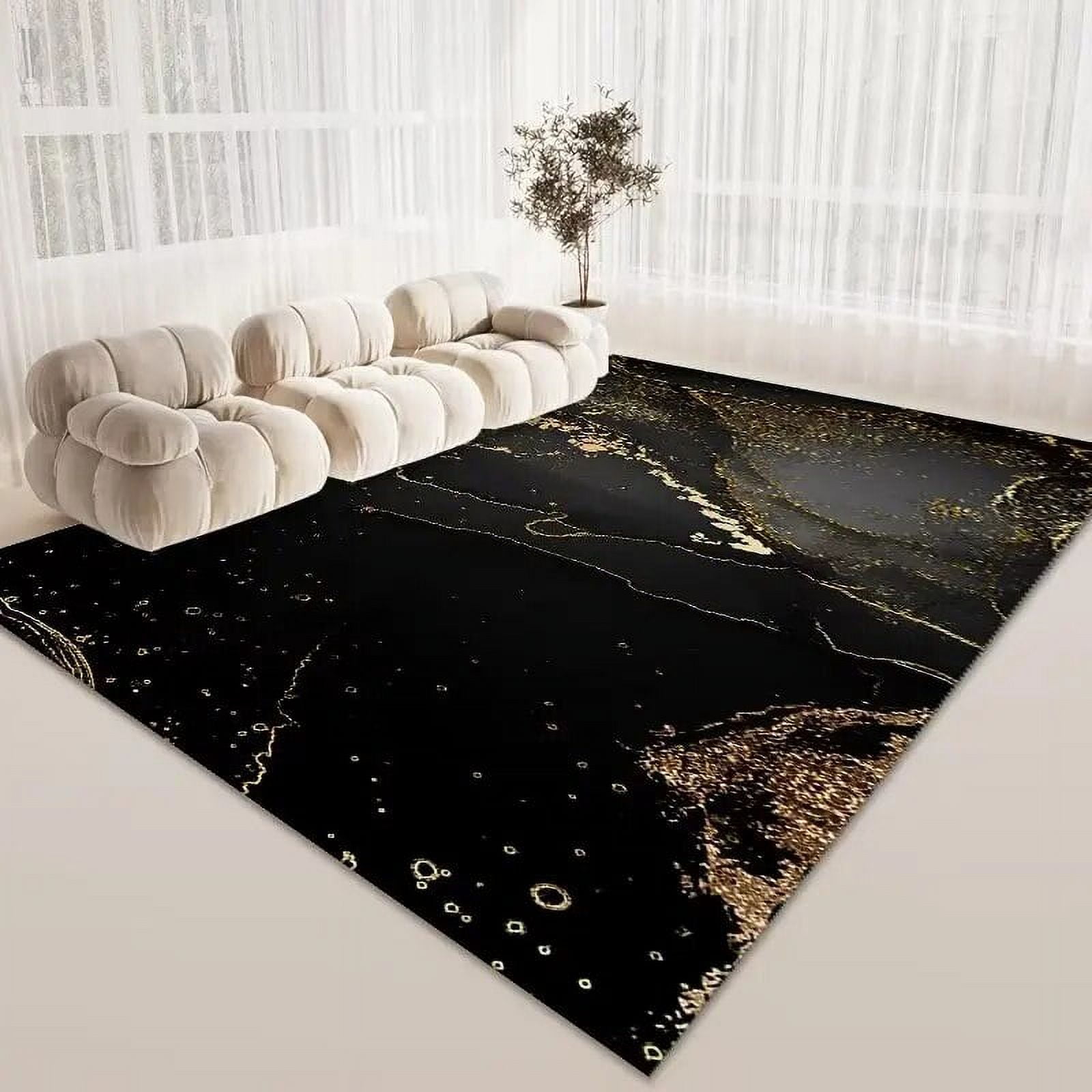 Large Carpet Simple Art Golden Striped Carpets for Living Room rations ...