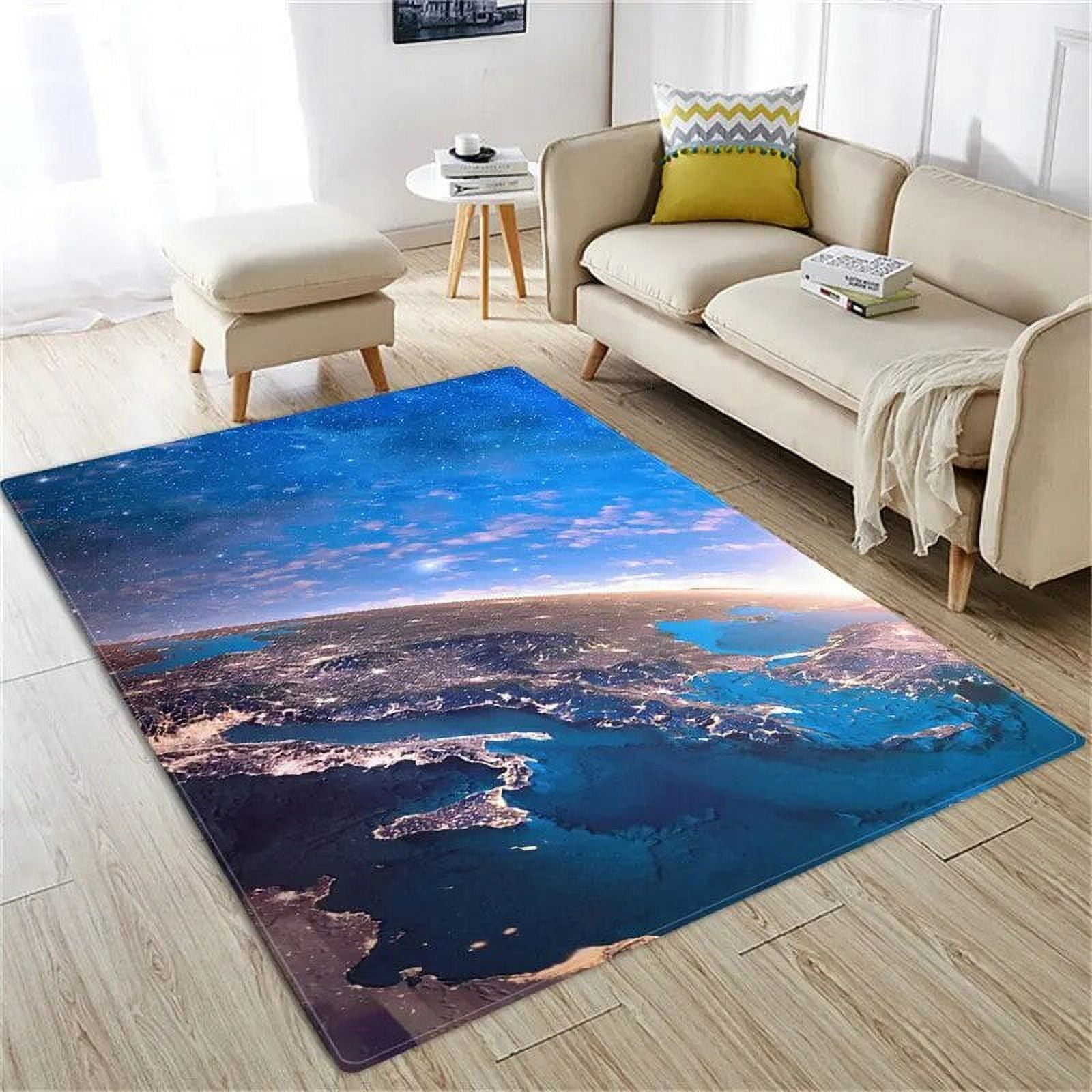 Large Carpet Space Planet Carpet Starry Sky Carpets In The Living Room ...